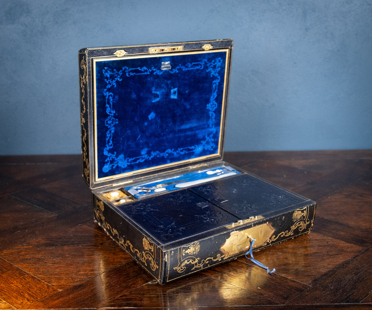 Fine Gilt Tooled Leather & Ormolu Writing Box by Fitzmaurice West ...