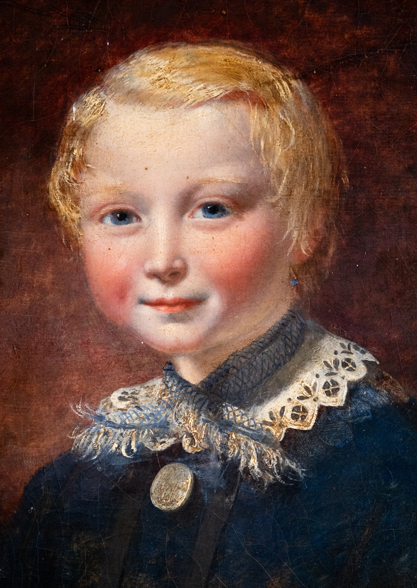 Thomas P Hall (fl.1837-1867) - Portrait Of A Boy In Blue | Harrington ...