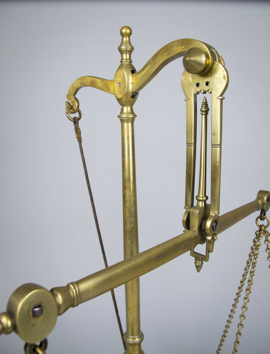 Large 19th Century Brass Bank Scales by Doyle & Son, London, With Avery ...